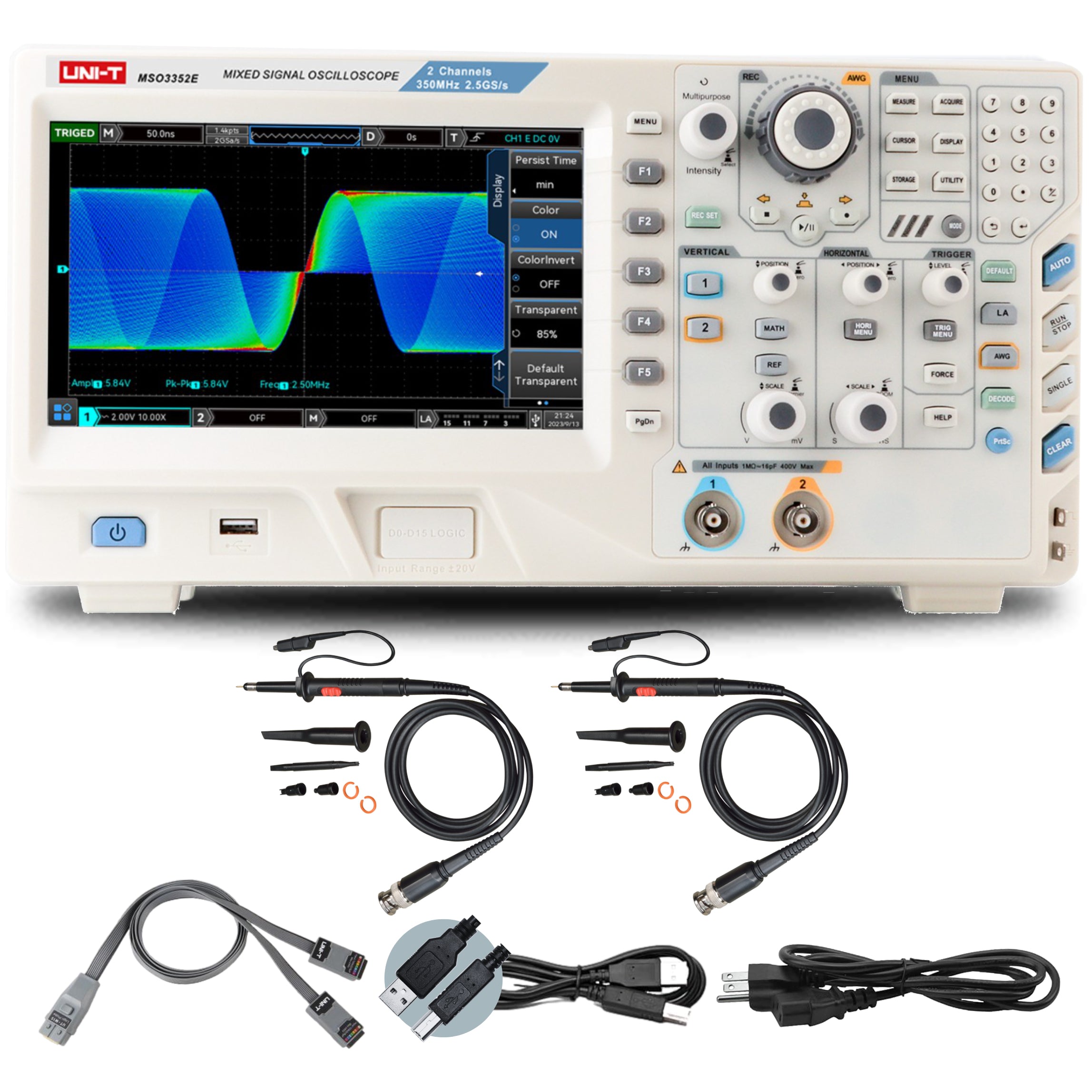 MSO3352E 350MHz 2+16Ch Mixed Signal Oscilloscope – Uni-Trend US