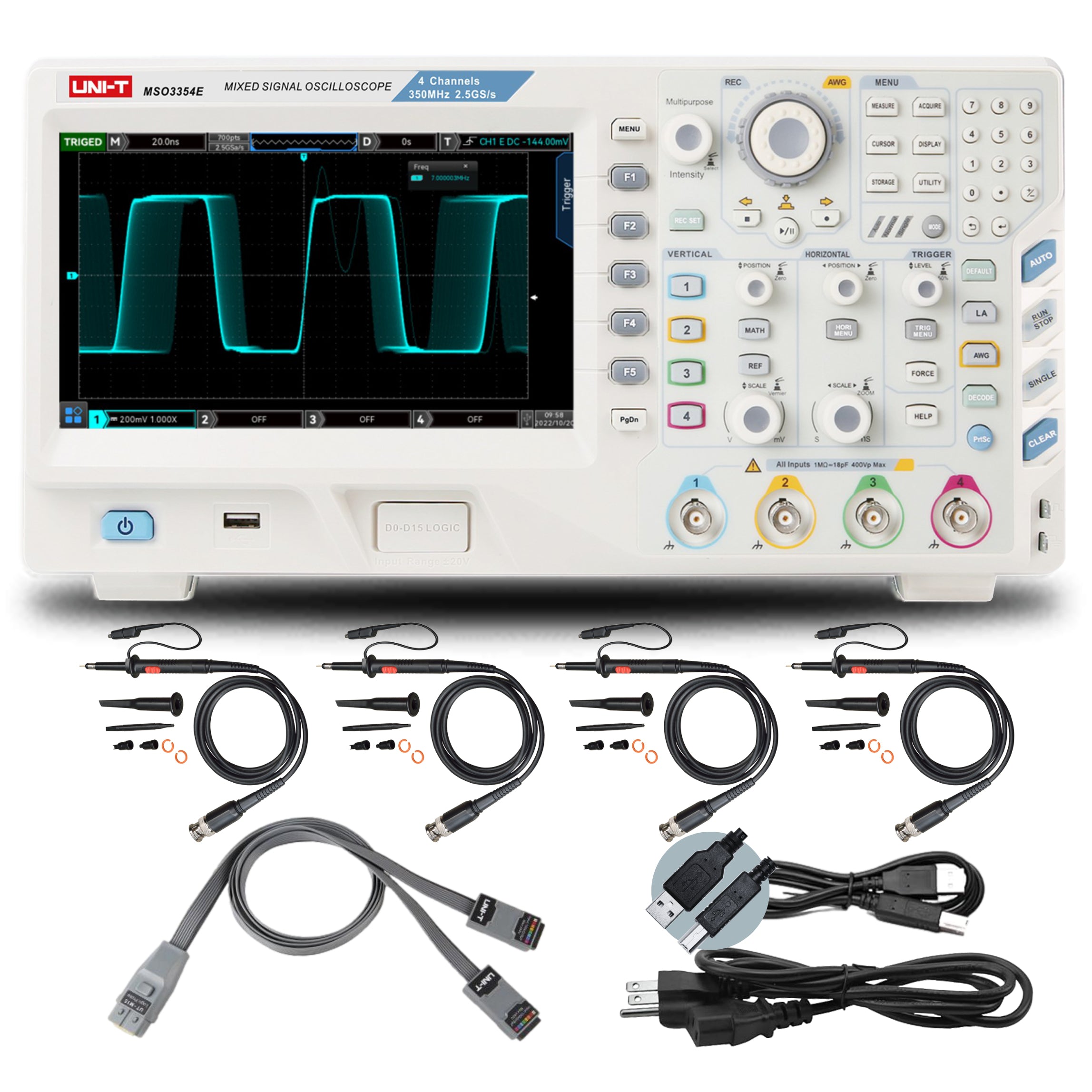MSO3354E 350MHz 4+16Ch Mixed Signal Oscilloscope – Uni-Trend US