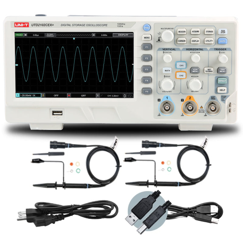 UTD2102CEX+ 100MHz 2Ch Digital Storage Oscilloscope – Uni-Trend US