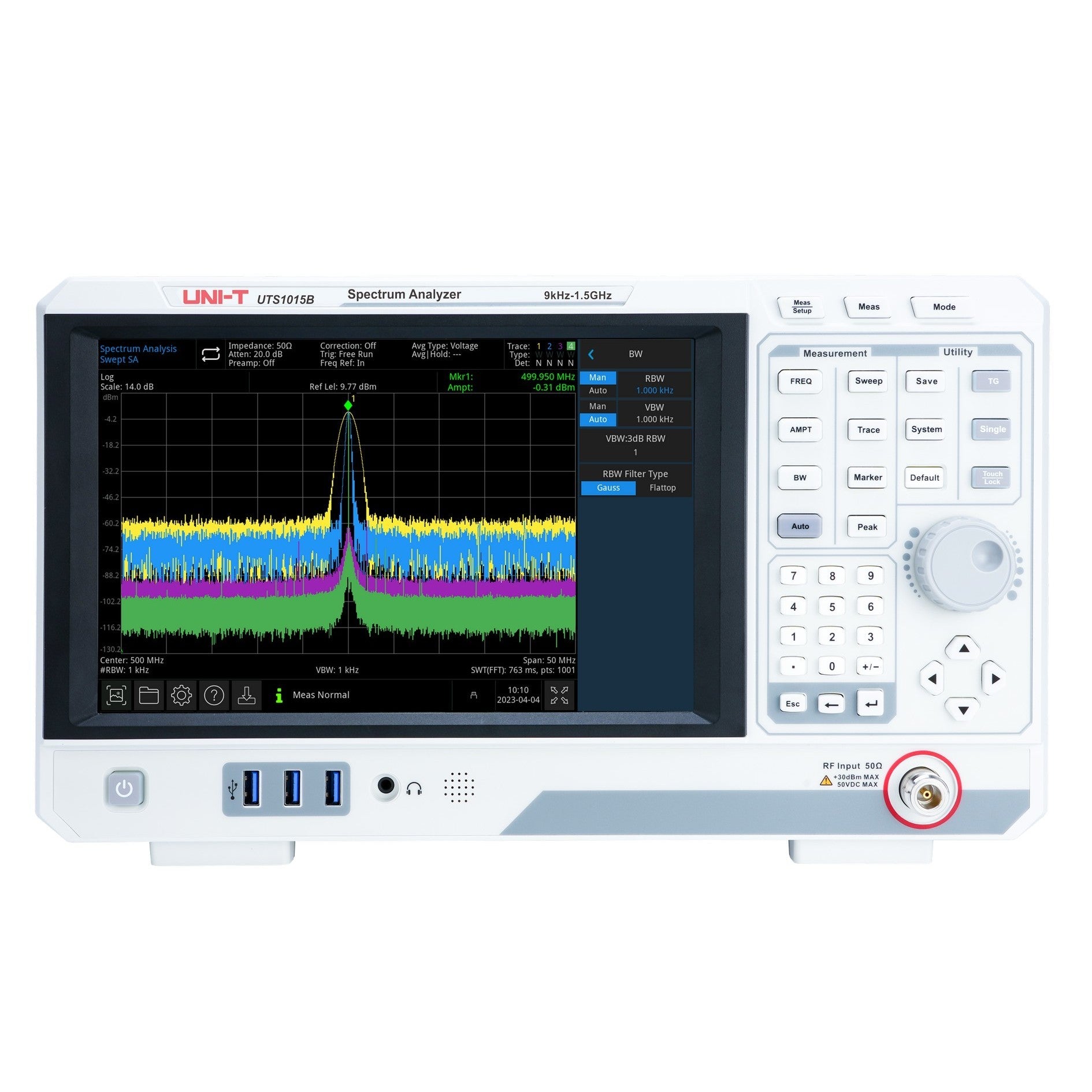 UTS1015B 1.5GHz Advanced-Series Spectrum Analyzer – Uni-Trend US