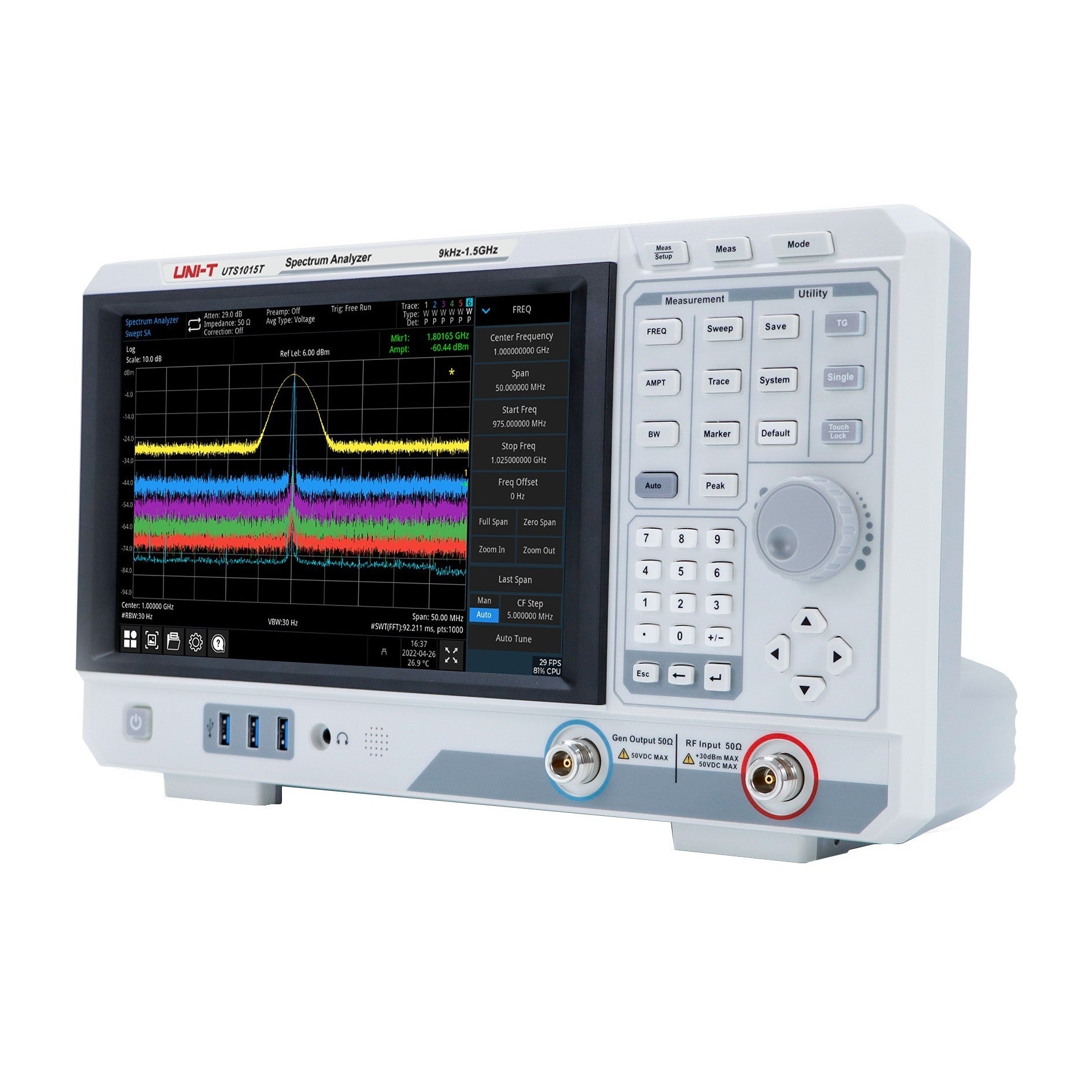 UTS1015T 1.5GHz Advanced-Series Spectrum Analyzer with Tracking Genera ...