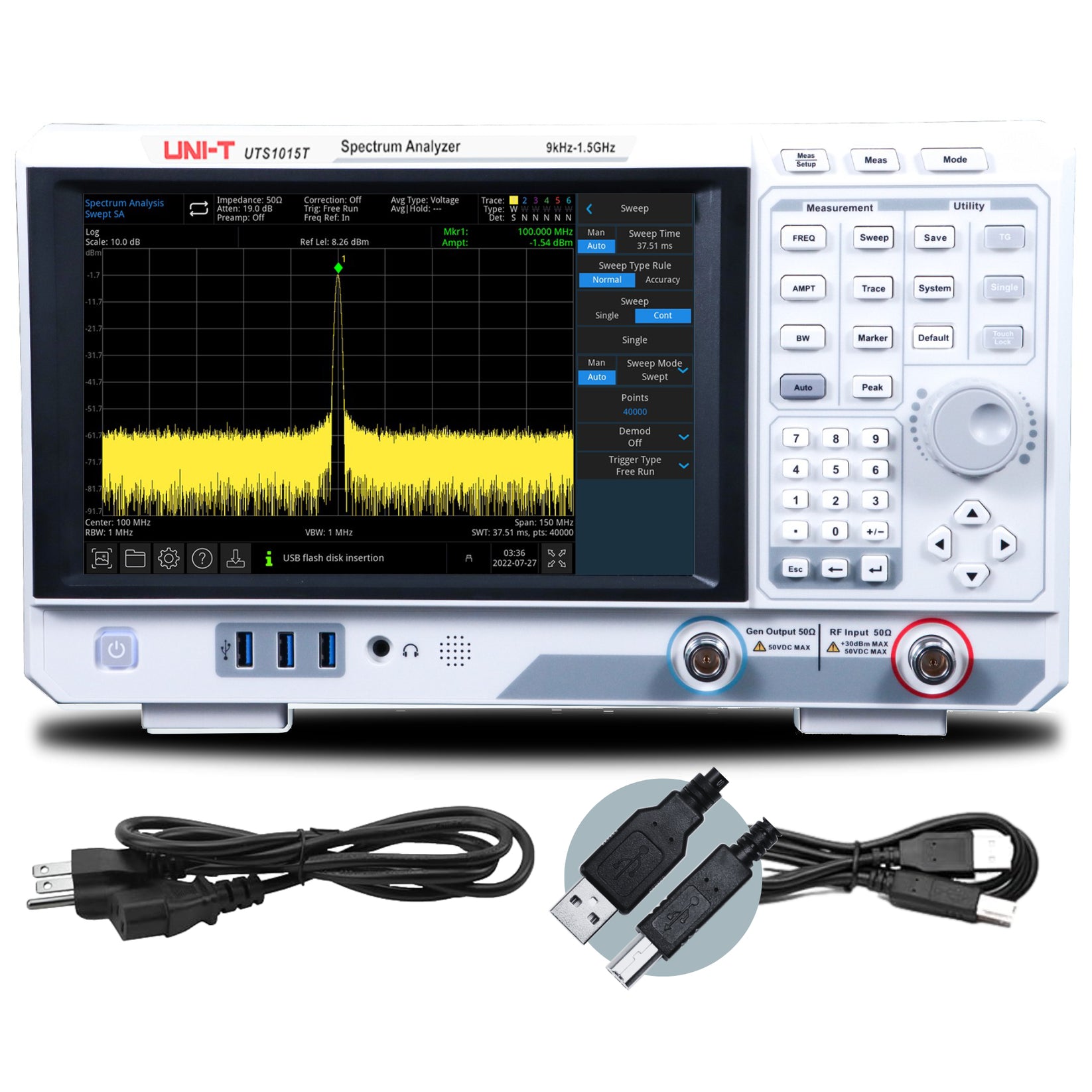 UTS1015T 1.5GHz Advanced-Series Spectrum Analyzer with Tracking Genera ...